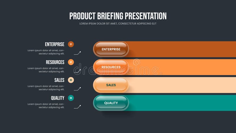 Company Showcase 4 Step Infographic Slide Layout. Stock Vector ...