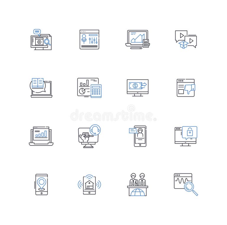 Company Software Line Icons Collection. Efficient, Streamlined ...