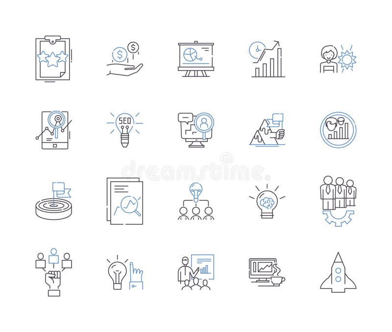 Company Strategy Outline Icons Collection. Strategy, Organization ...