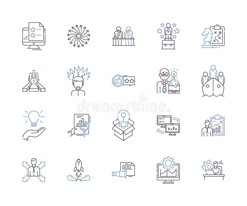 Company Strategy Outline Icons Collection. Strategy, Organization ...
