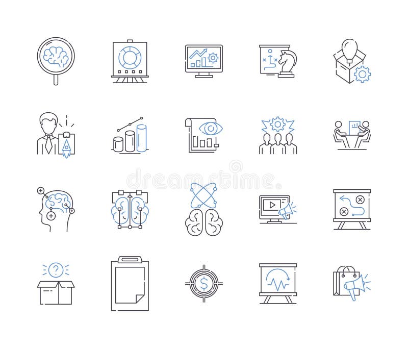 Company Strategy Outline Icons Collection. Strategy, Organization ...
