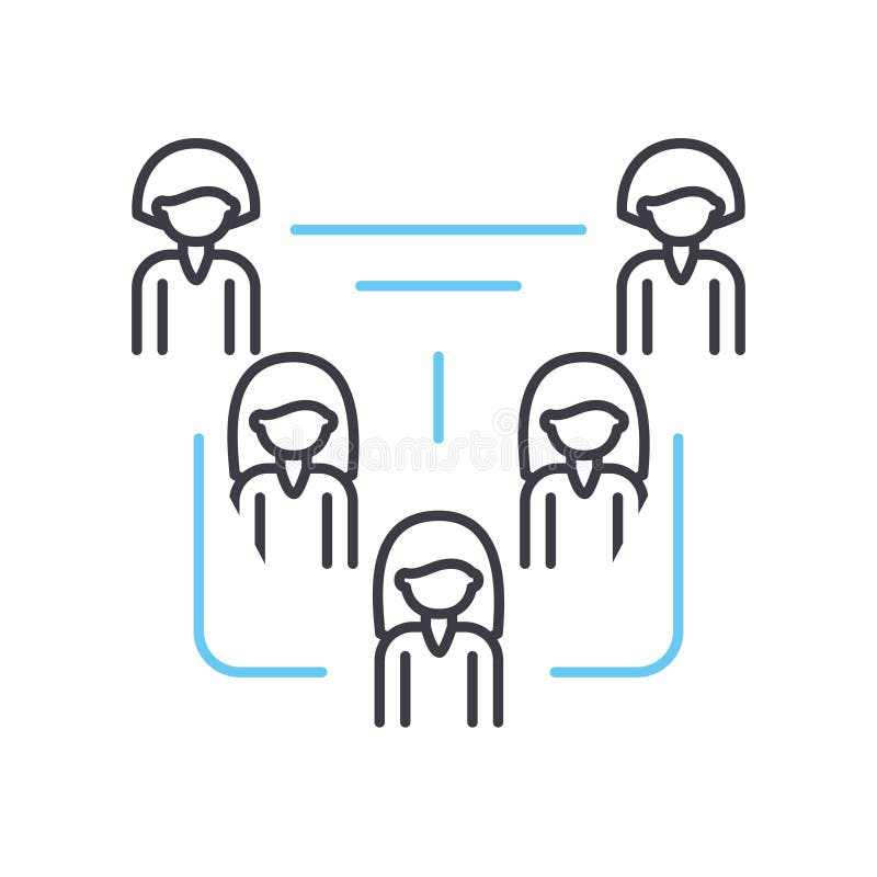 Company Structure Line Icon, Outline Symbol, Vector Illustration ...