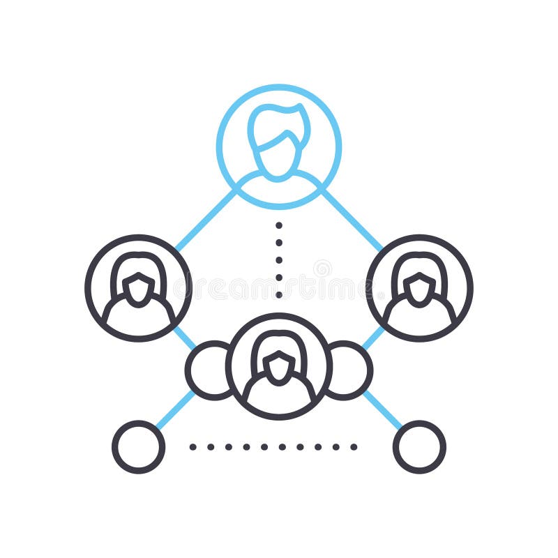 Company Structure Line Icon, Outline Symbol, Vector Illustration ...