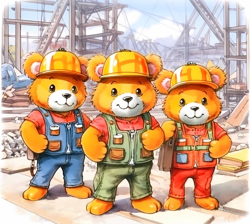 A Company of Three Bears Builders, in a Working Form Generated by AI ...