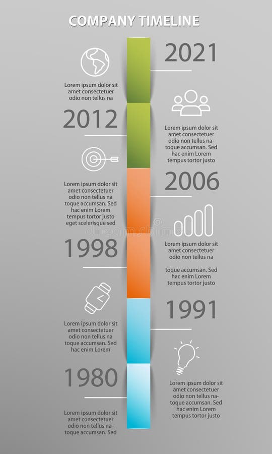 Company Timeline Table with Information Icons Stock Vector ...