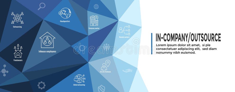 In-Company and Outsource Icon Set - Web Header Banner Stock Vector ...