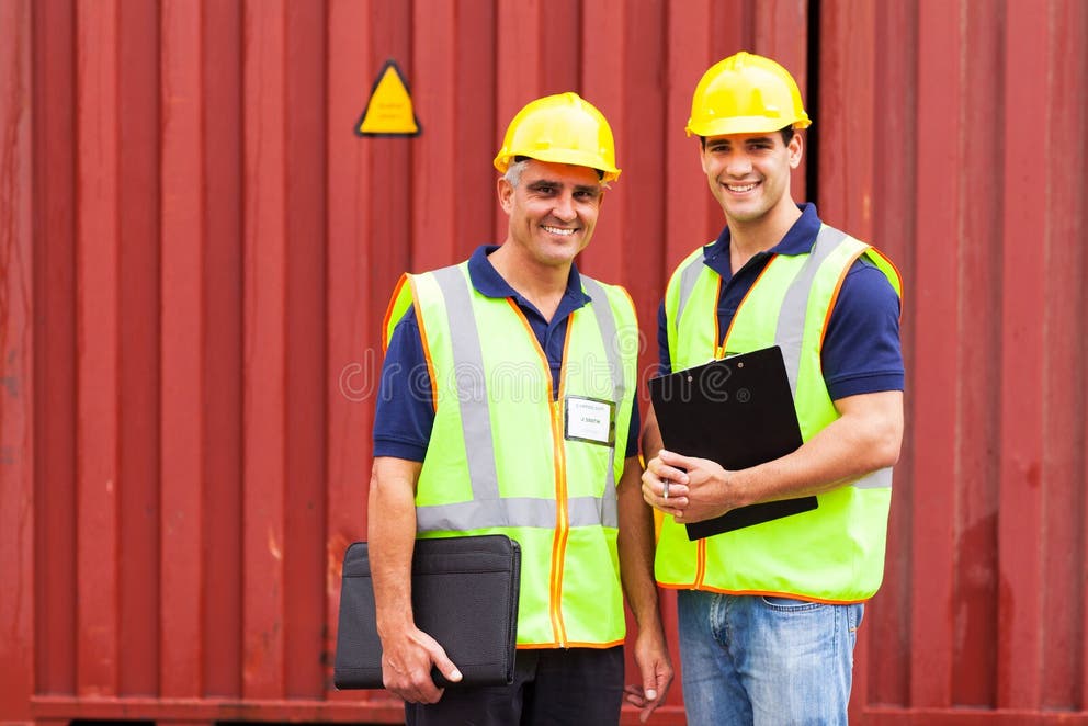 Company workers containers stock image. Image of industry - 31710821