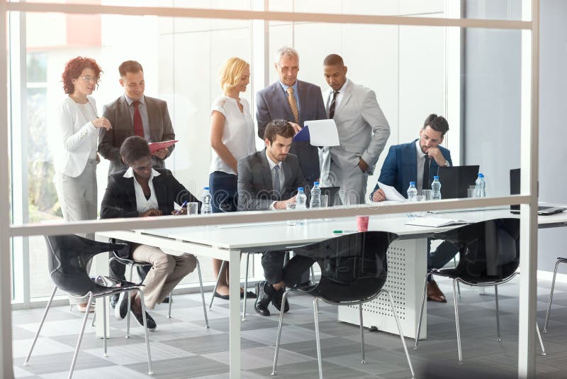 Company Workers at Meeting Analyzing Business Stock Image - Image of ...
