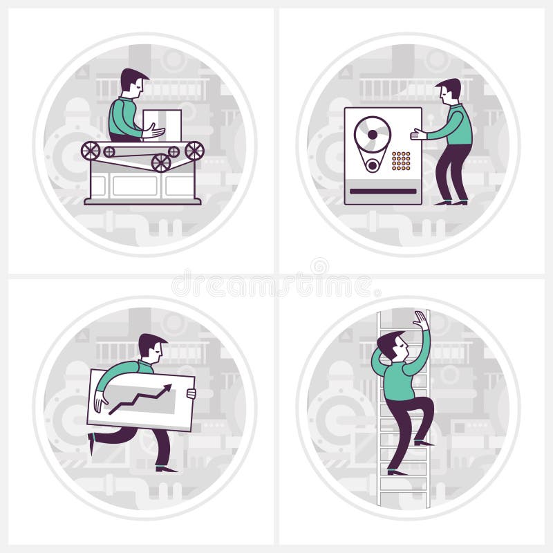 Company Workflow. Manufacturing Process Stock Vector - Illustration of ...