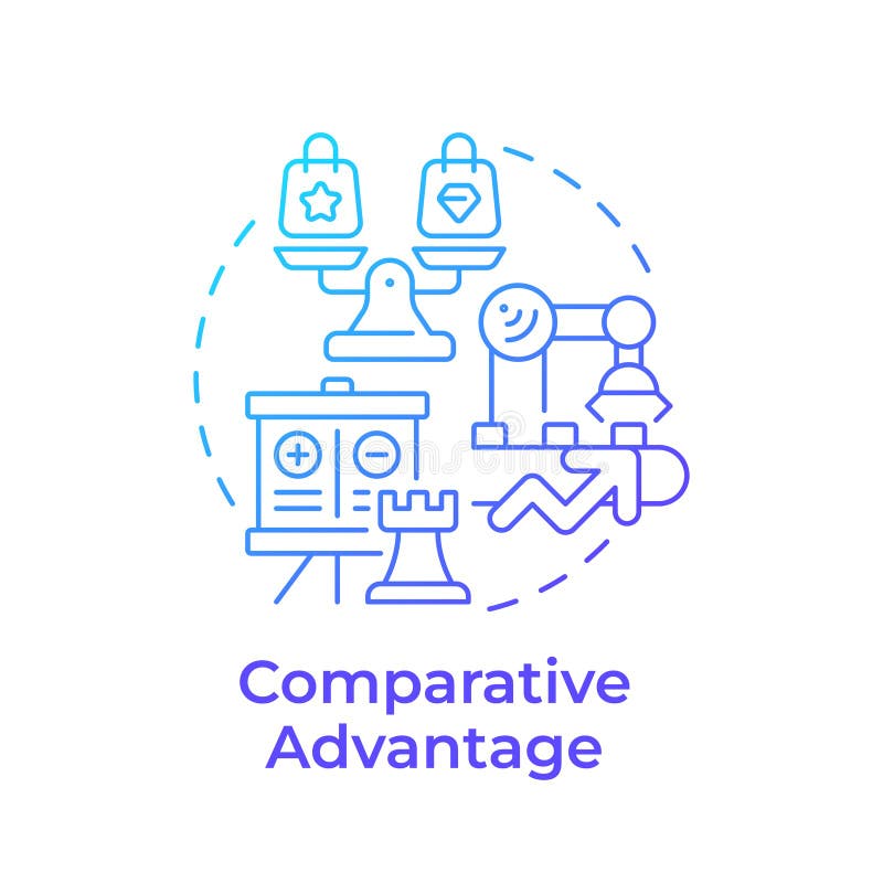 Comparative Advantage Blue Gradient Concept Icon Stock Vector ...