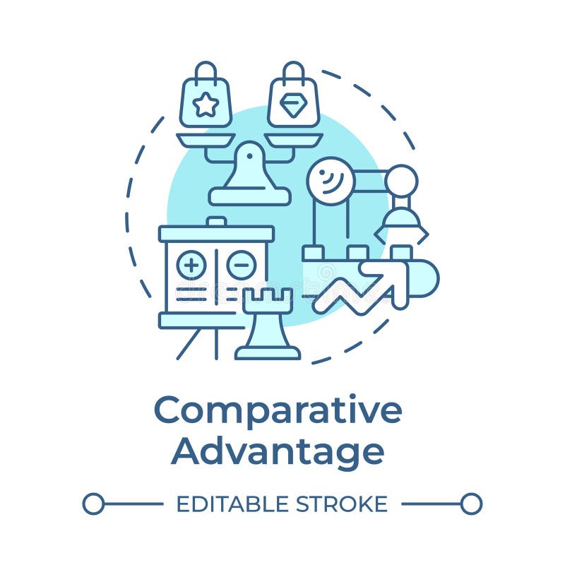 Comparative Advantage Soft Blue Concept Icon Stock Vector ...