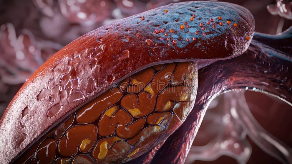 Comparative Image of a Healthy Liver and Fatty Liver Highlighting ...