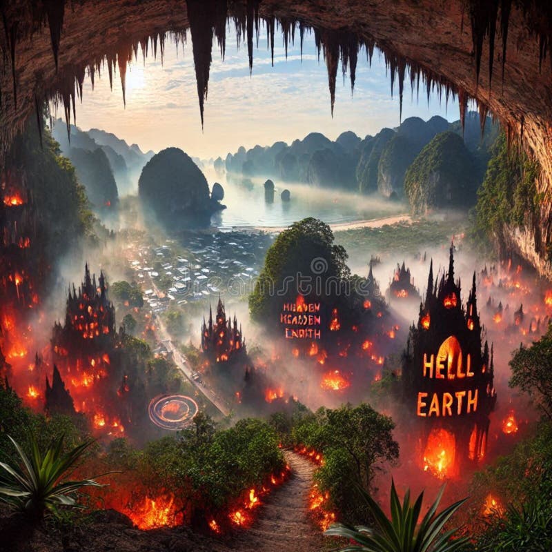 Comparative Image of Heaven Under the Earth - Hell on Earth, Phang Nga ...