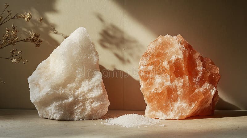 Comparative Image Showing Himalayan Salt and Sea Salt Side by Side ...