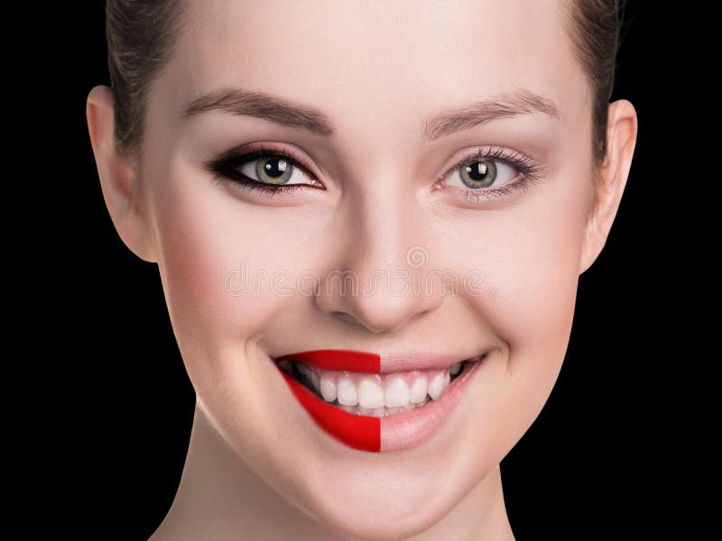 Comparative Portrait of Female Face Stock Photo - Image of comparison ...