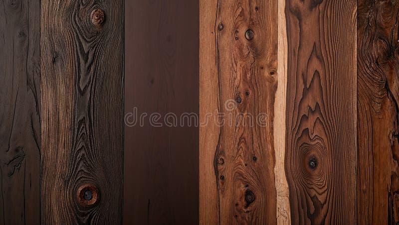 Comparative View of Diverse Wooden Planks with Varied Textures Stock ...