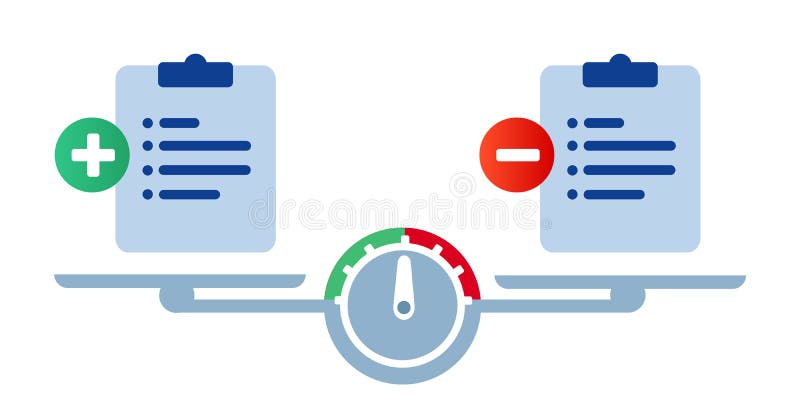 Compare Two Options Positive and Negative Factor Pros and Cons Analysis ...
