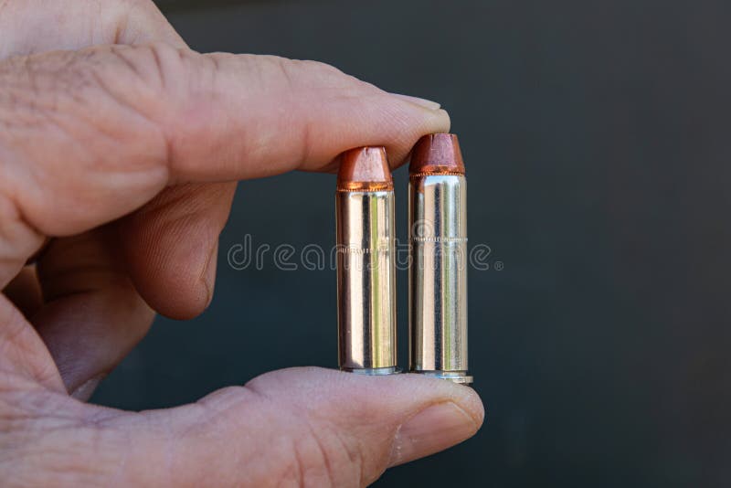 Comparing 38 and 357 Caliber Cartridges Stock Image - Image of left ...