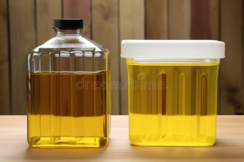 Comparing Fresh and Used Cooking Oil in Containers Stock Illustration ...