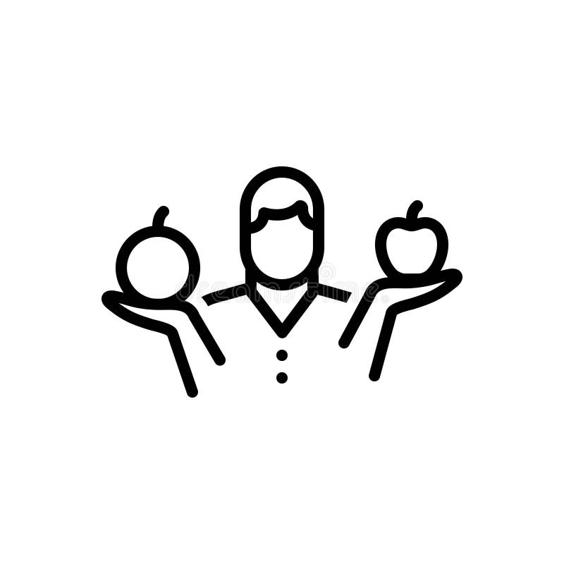 Black Line Icon for Comparing, Comparison and Equal Stock Vector ...