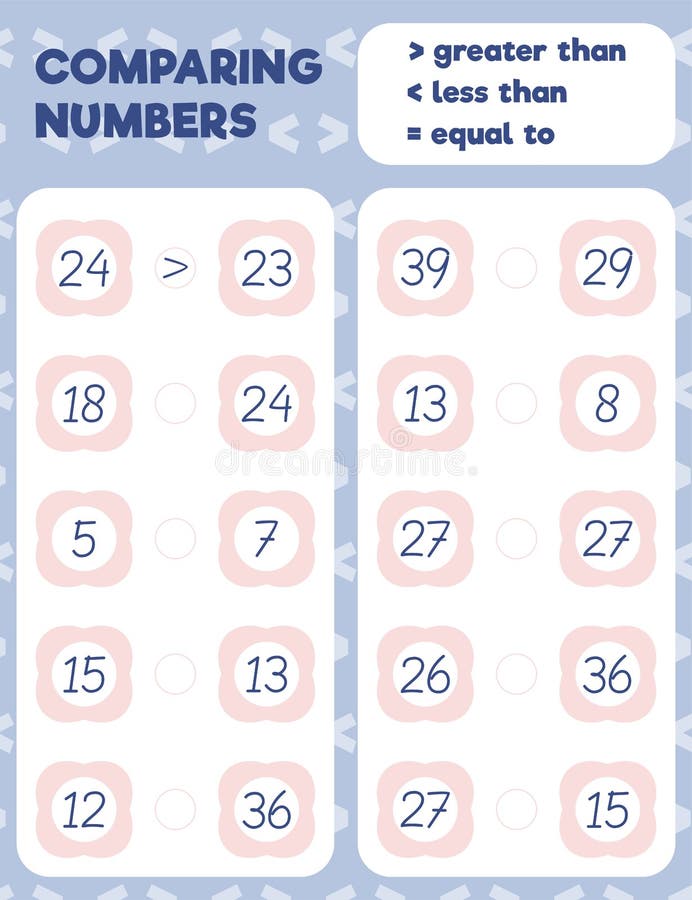 Comparing Numbers Stock Illustrations – 127 Comparing Numbers Stock ...
