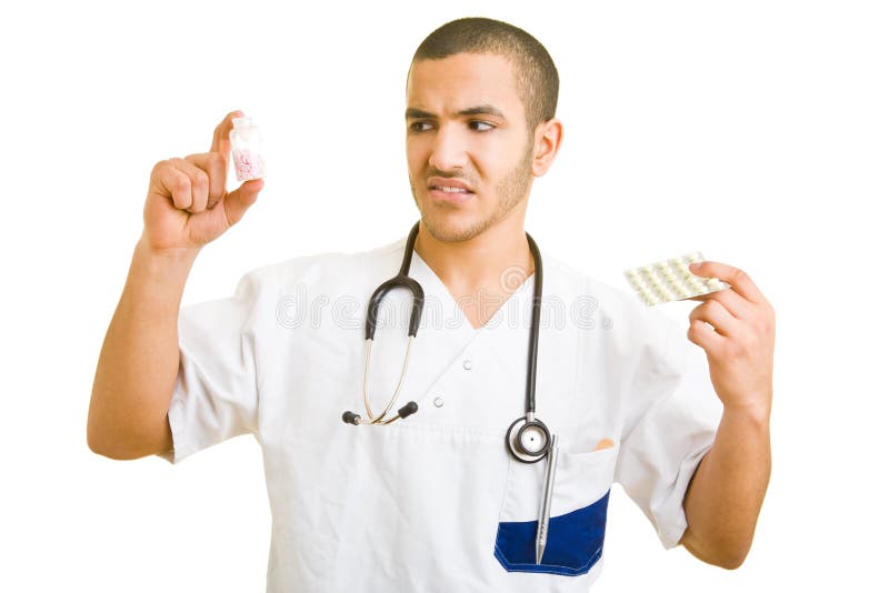 Comparing pills stock photo. Image of responsibility, horizontal - 9255584