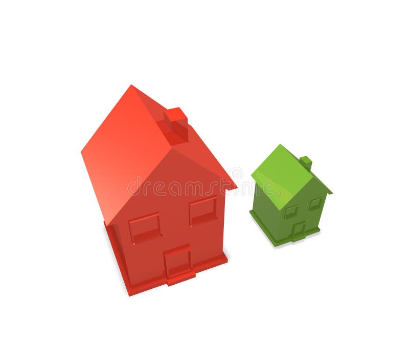 Comparing size of houses stock illustration. Illustration of real ...