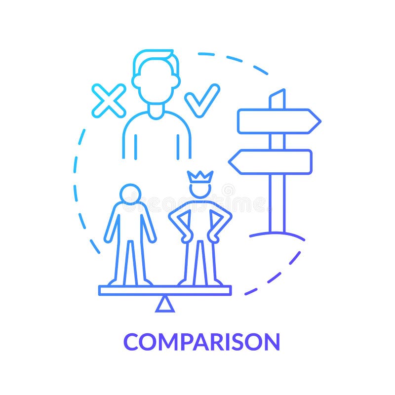 Comparison Blue Gradient Concept Icon Stock Vector - Illustration of ...