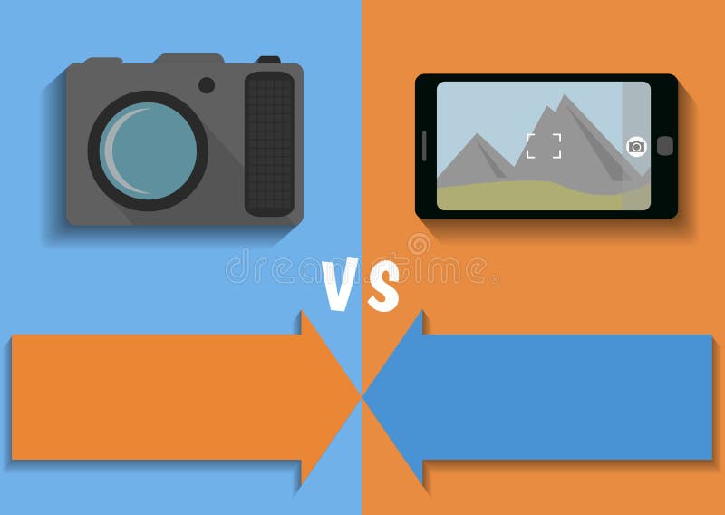 Comparison of Camera and Phone Stock Vector - Illustration of options ...