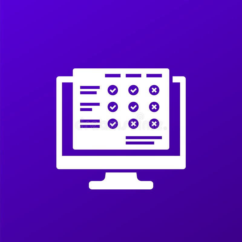 Comparison Chart Icon with a Computer, Vector Stock Vector ...