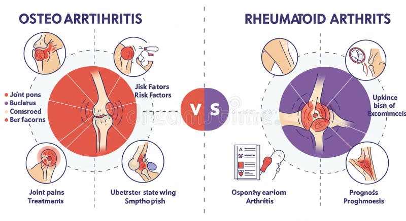 Comparison Chart Illustrating Differences between Osteoarthritis and ...