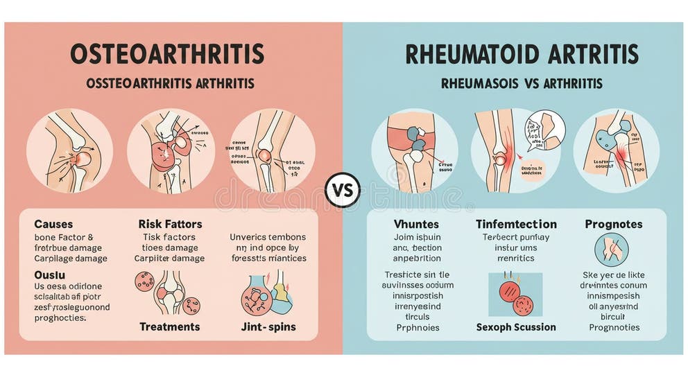 Comparison Chart with Two Sections on Osteoarthritis and Rheumatoid ...