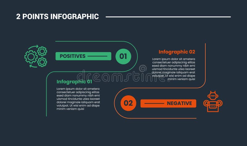 Comparison Choice Infographic Process Diagram with Open Round Rectangle ...