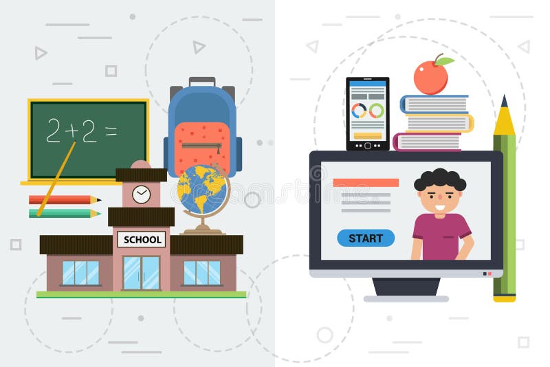 Comparison of Conventional and Remote Training Stock Vector ...