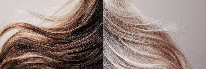 Comparison of Damaged Hair Strands Versus Shiny Healthy Hair Strands ...