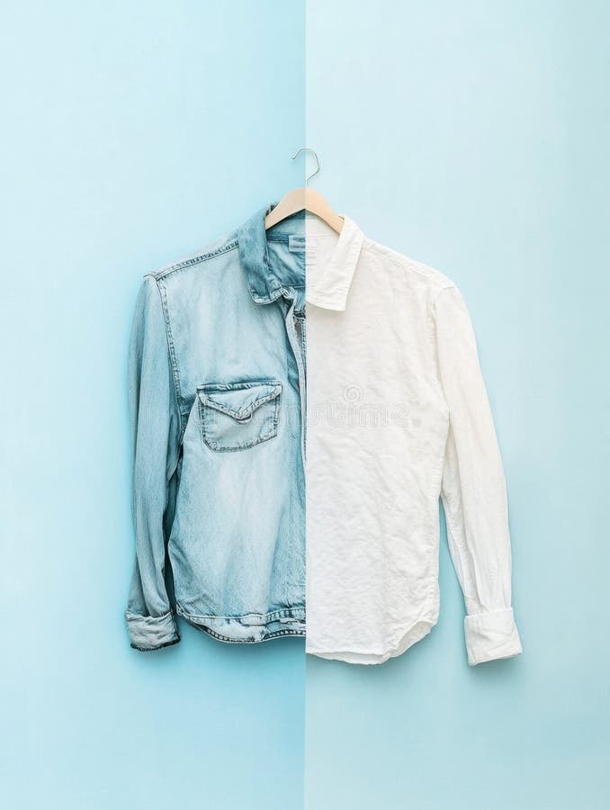 Comparison of Dirty and Freshly Laundered Clothes Highlighting ...