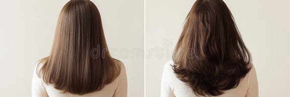 Comparison of Fine Hair and Voluminous Hair Showcasing Transformation ...