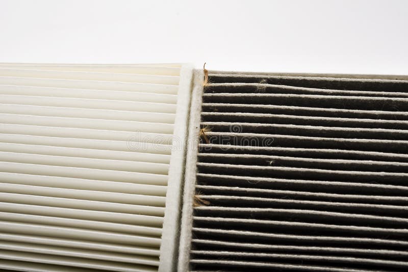 Comparison of a Ditry and Clean Cabin Filter in the Car Stock Image ...
