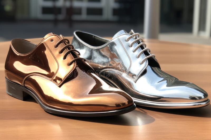 Before and after Comparison of Dull and Shiny Shoes Stock Image - Image ...