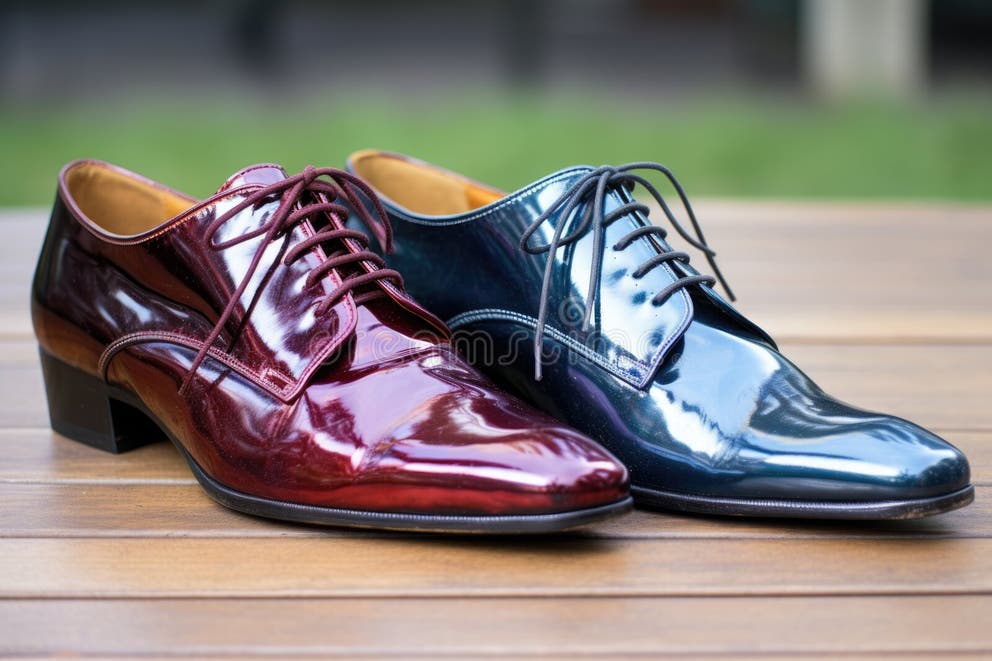 Before and after Comparison of Dull and Shiny Shoes Stock Photo - Image ...