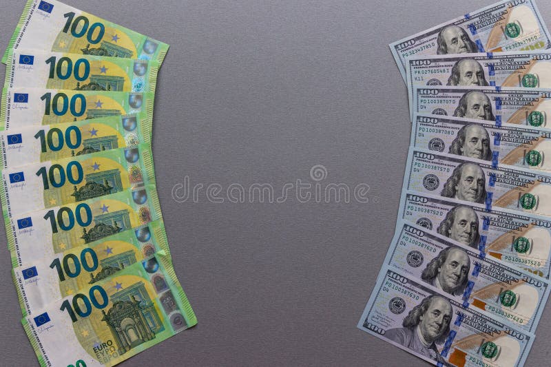 Comparison of Euro and US Dollar Banknotes. a Side-by-side Display of ...