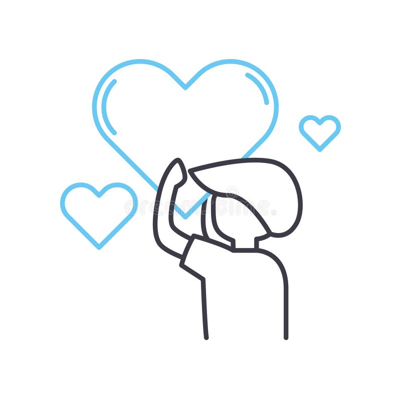 Comparison Feelings Line Icon, Outline Symbol, Vector Illustration ...