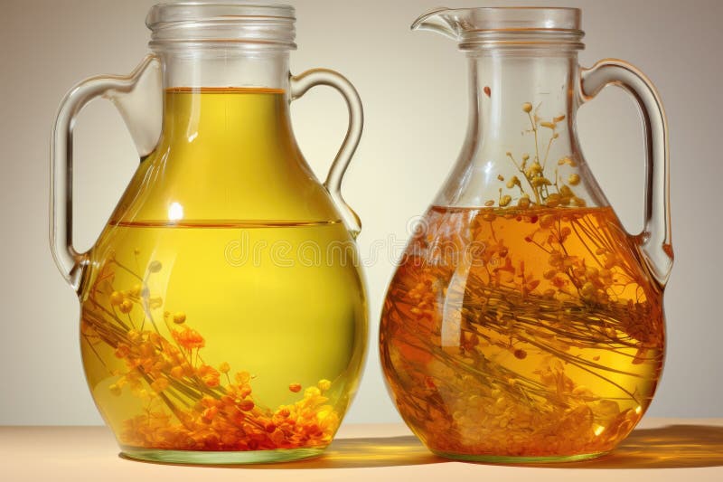 Comparison of Fresh and Used Cooking Oil Colors Stock Illustration ...