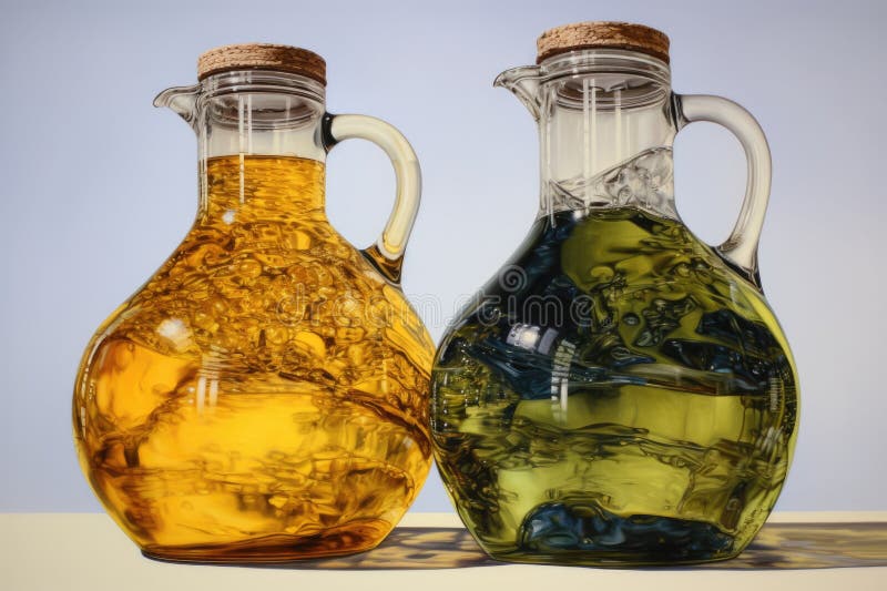 Comparison of Fresh and Used Cooking Oil Colors Stock Illustration ...