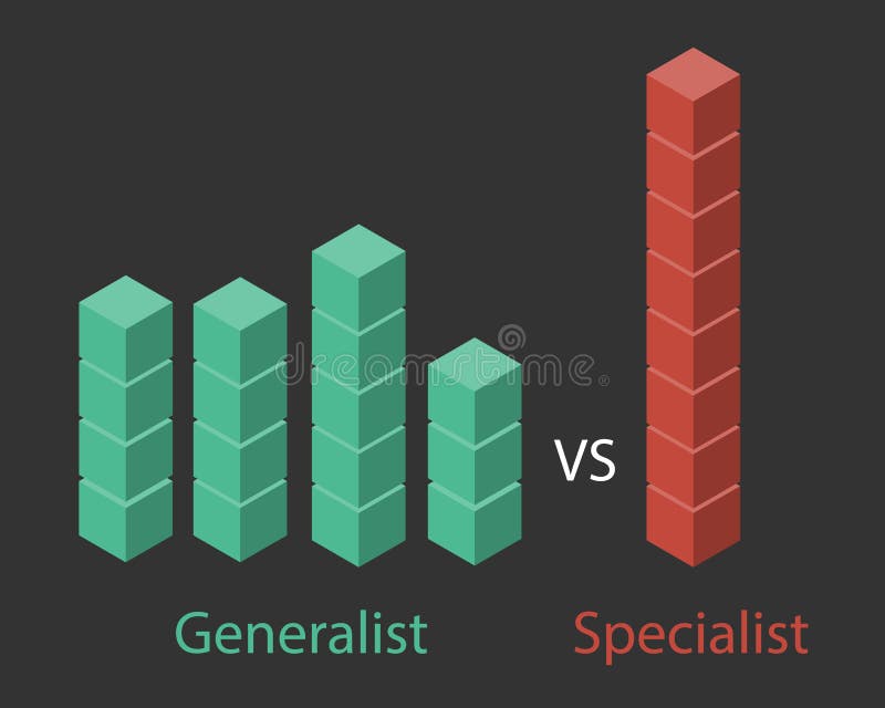 Specialist Generalist Word Blocks Stock Illustration - Illustration of ...