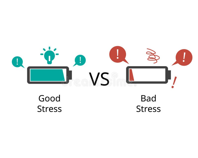 Comparison of Good Stress and Bad Stress Stock Vector - Illustration of ...