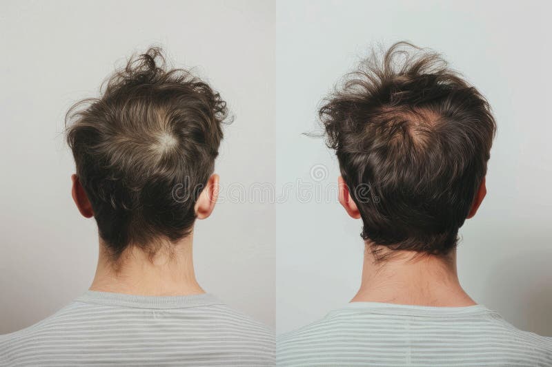 Before and after Comparison of Hair Loss Treatment Effectiveness. Back ...