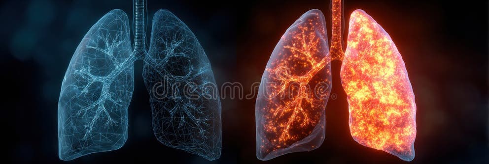 Comparison of Healthy Lung and Cancerous Lung Showing Visual ...