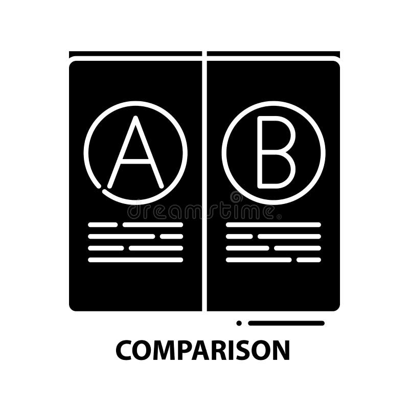 Comparison Icon, Black Vector Sign with Editable Strokes, Concept ...