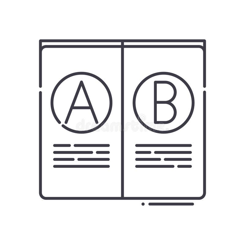 Comparison Line Icon, Outline Symbol, Vector Illustration, Concept Sign ...